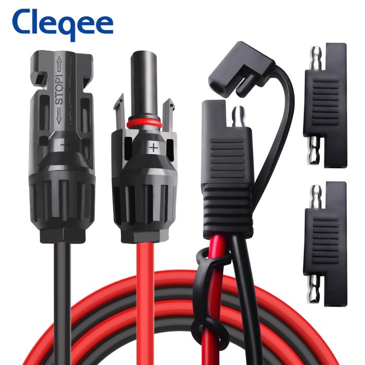 SAE Plug Connector to MC 4 Solar Extension Cable 2 Pin Battery 10AWG DC ...