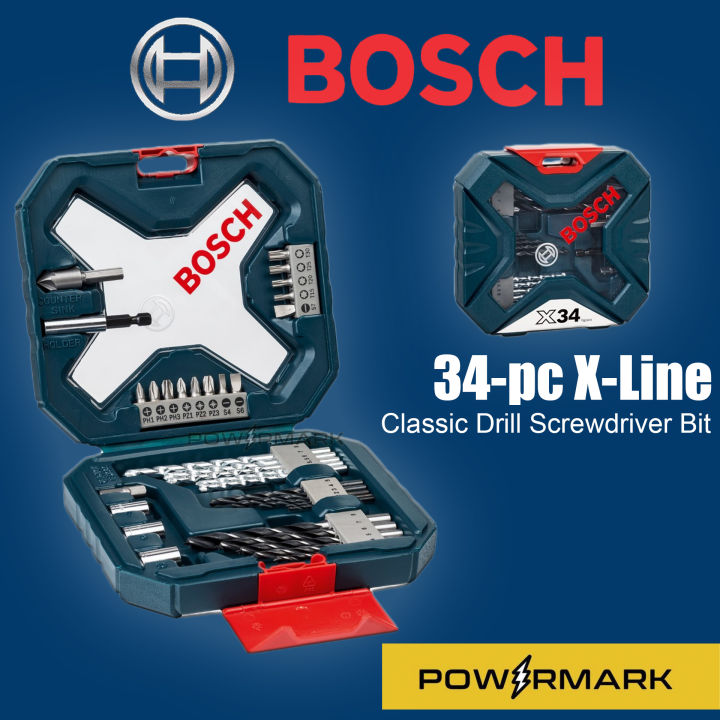 BOSCH 2607017405 34-pc X-Line Classic Drill Bit & Screwdriver Bit Set ...
