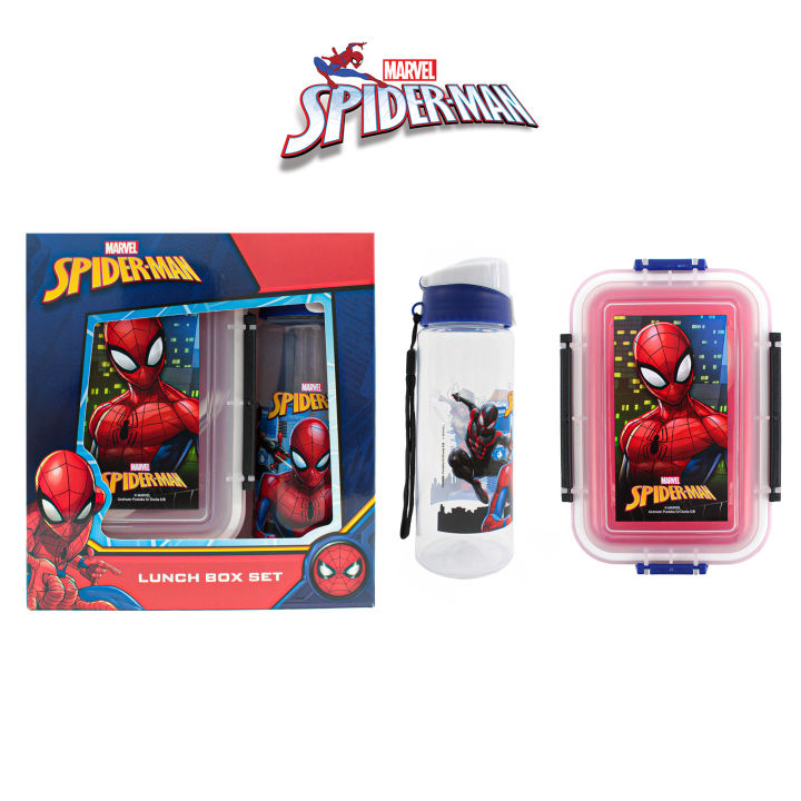 💪 New! Marvel Spiderman Spider-man Lunch Box Bekas Makan Set With Spoon ...