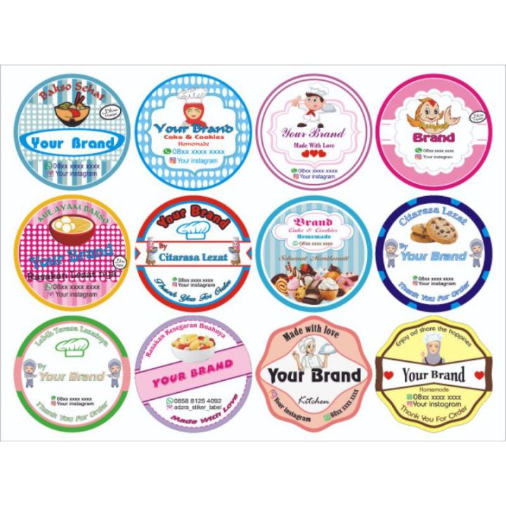 JASA CETAK DAN DESAIN STIKER/ LABEL PRODUK MAKANAN DAN MINUMAN | Lazada ...