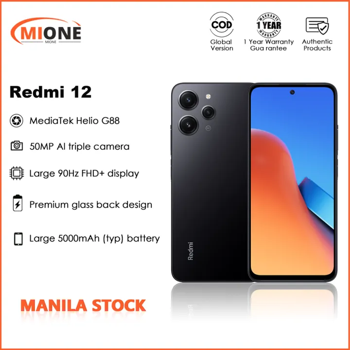 Redmi 12 Global Version 8+128Gb/8+256Gb Smart Phone MediaTek Helio G88 ...