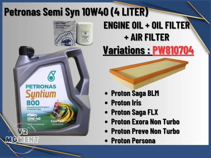 (Proton) Petronas Syntium 800 Semi Synthetic SN10w40 Engine Oil 4L ...