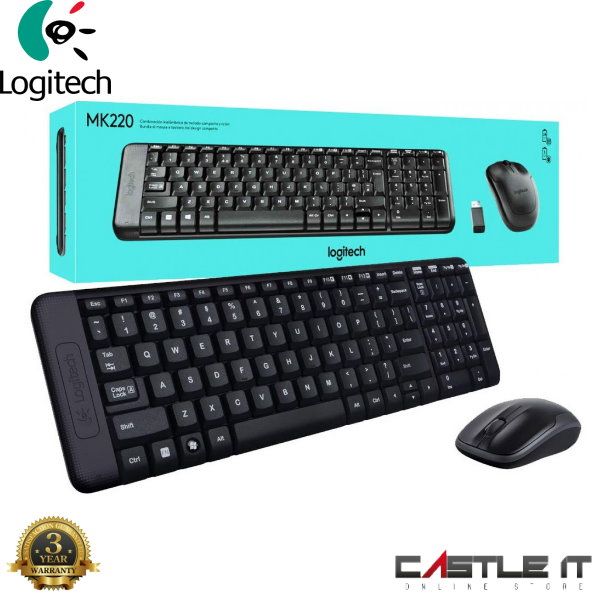 Logitech Mk220 Combo Desktop Wireless Keyboard Mouse Black 920 003235 Lazada