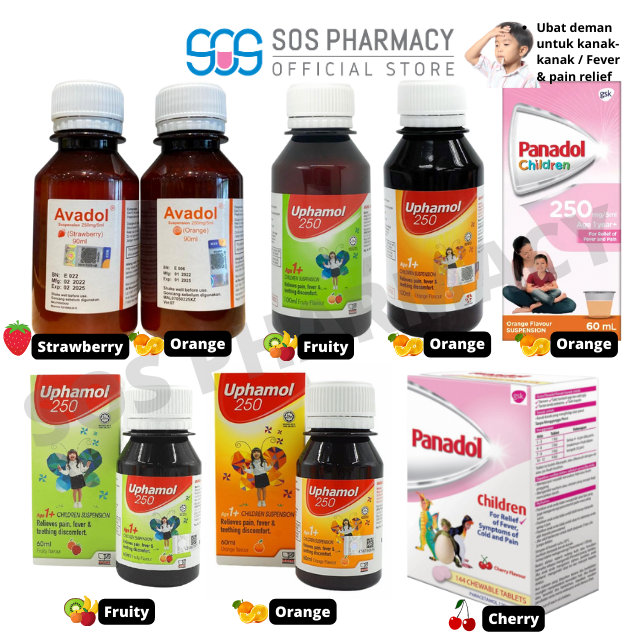 Panadol Children Suspension 60mL / Avadol Suspension 250mg/5ml 90ml ...