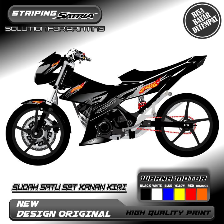 STRIPING VARIASI SUZUKI SATRIA FU FI INJEKSI SIMPEL MOTIF API HOT ...