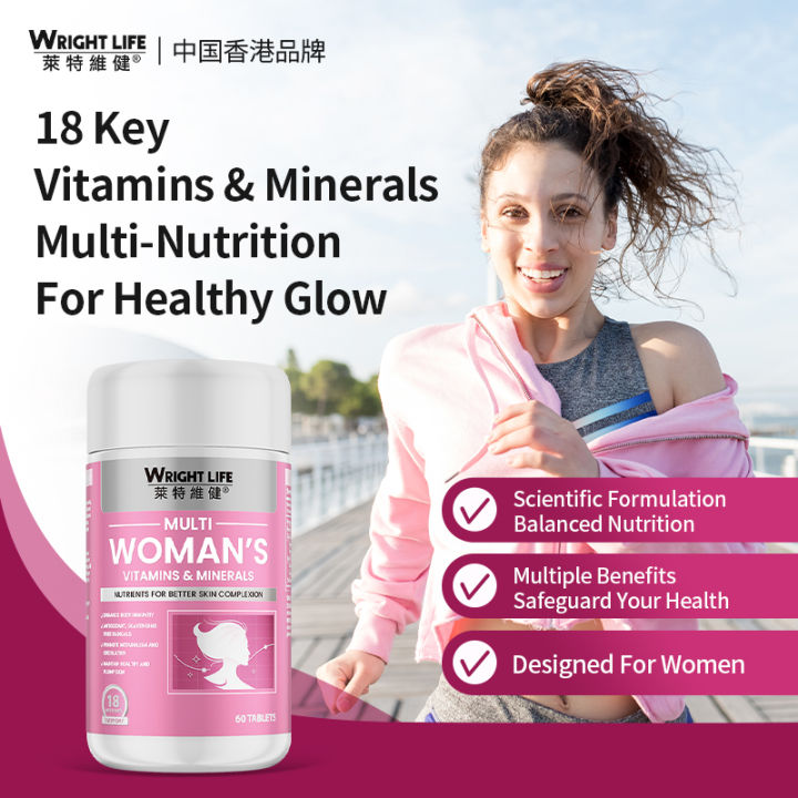 WRIGHT LIFE Women's Multivitamin Multimineral Supplement 60 Capsules ...