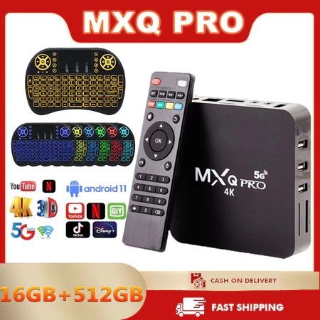 MXQ Pro 4k 5g Stb 16gb+256gb 16g+512gb Android TV Box set top box tv ...