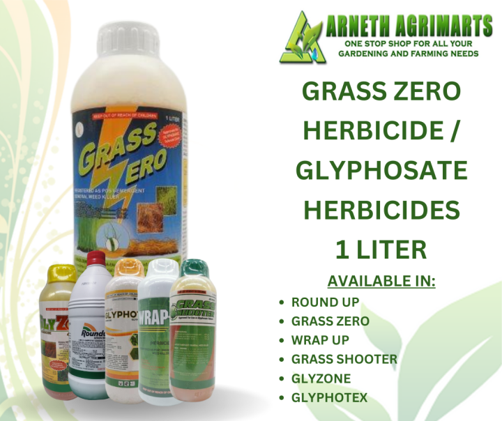 GRASS ZERO HERBICIDE WEEDKILLER / GLYPHOSATE 480 SL NON SELECTIVE ...