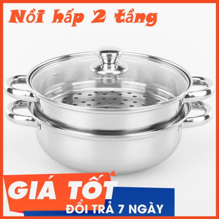 Nồi hấp 2 tầng inox - Xửng hấp, Cách nấu nồi lẩu hải sản, bộ nồi gấp 2 ...