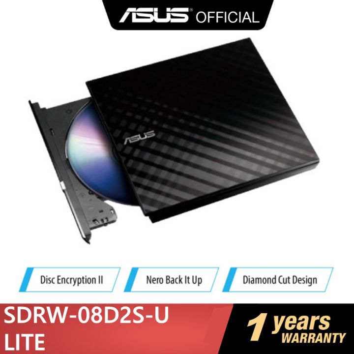 ASUS Portable DVD Burner Writer CD/DVD Drive SDRW-08D2S U LITE Support ...