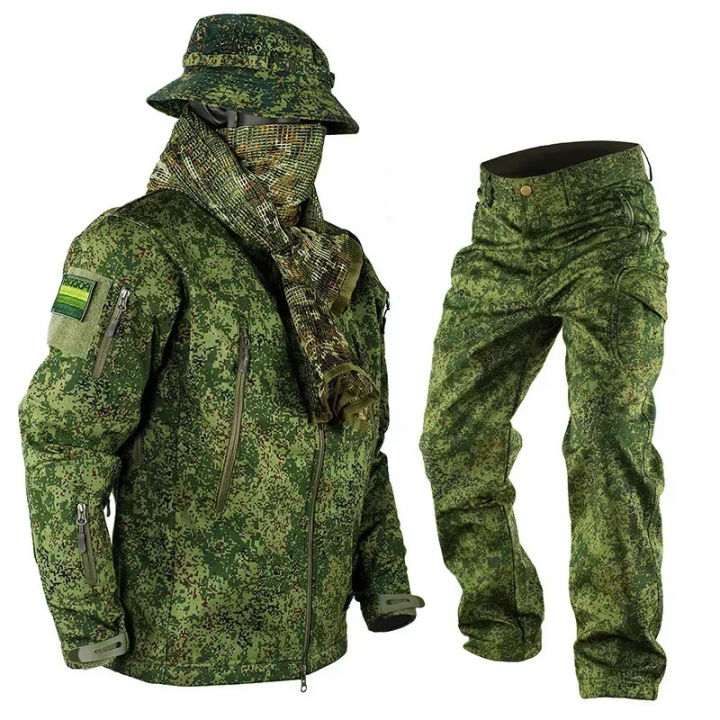 Camouflage EMR 2-piece Set Men's Waterproof Suit Jacket Outdoor Soft ...