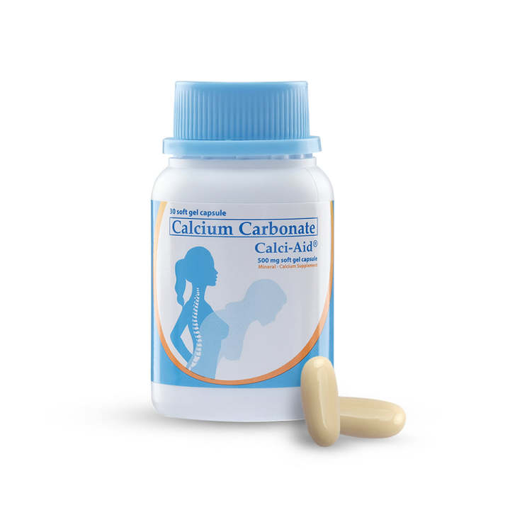CALCI AID Calcium Carbonate 500 mg 30 Capsules | Lazada PH