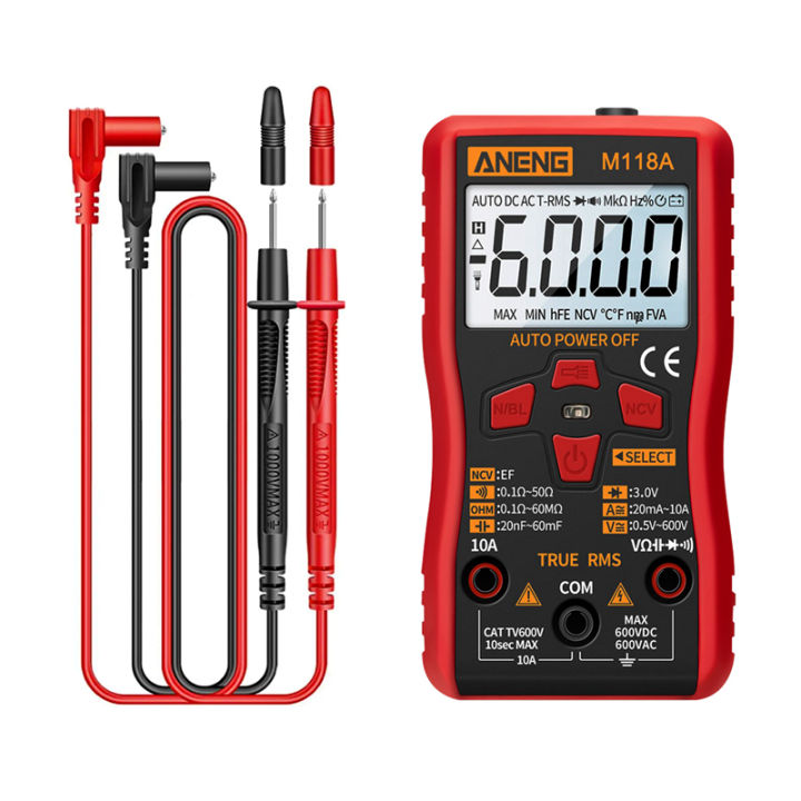 (KSIC) M118A Mini Digital Multimeter Automatic True RMS Tester 6000 ...