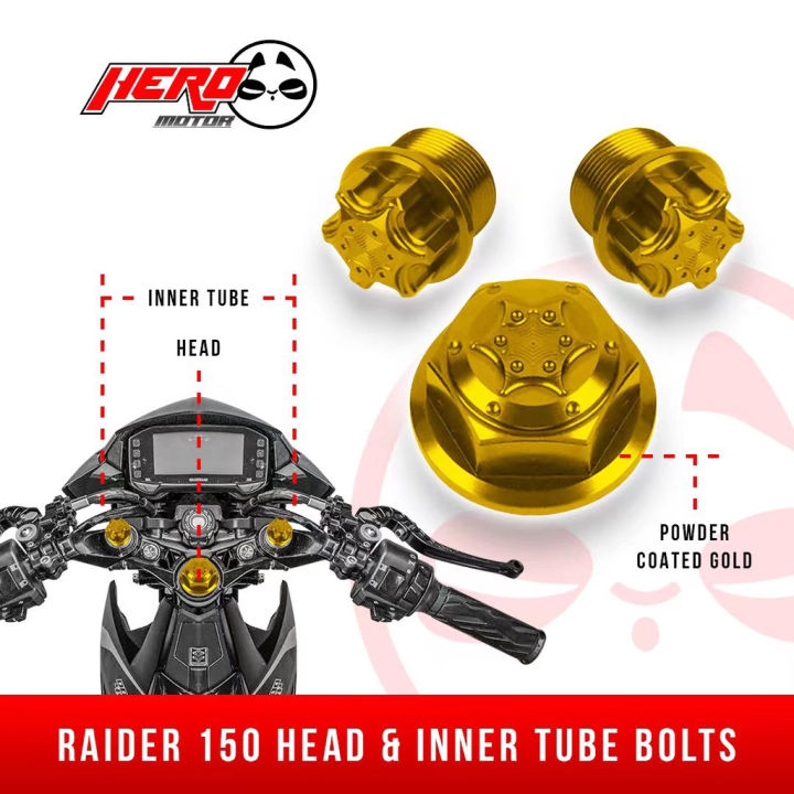Raider 150 Center Nut And Inner Tube Bolts Set TItanium CNC From ...