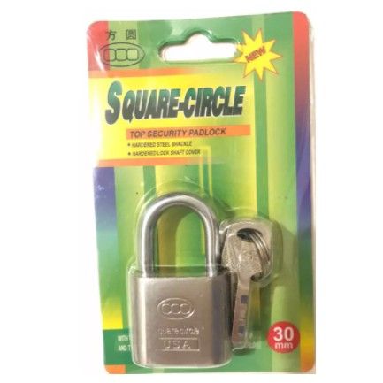 SQUARE-CIRCLE PADLOCK ,SHORT SHACKLE 30MM | Lazada PH