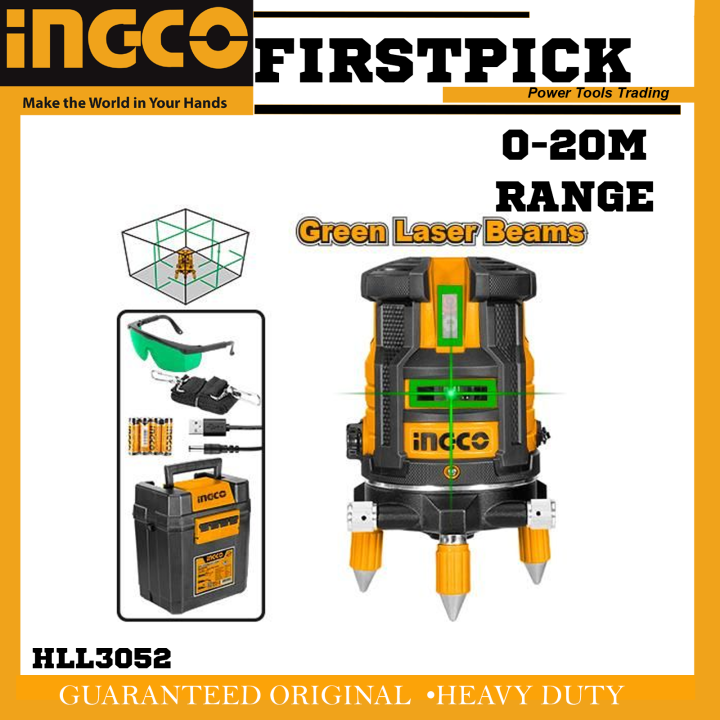 INGCO Self-Leveling Line Laser Level GREEN Laser Beams HLL305205 IPT ...