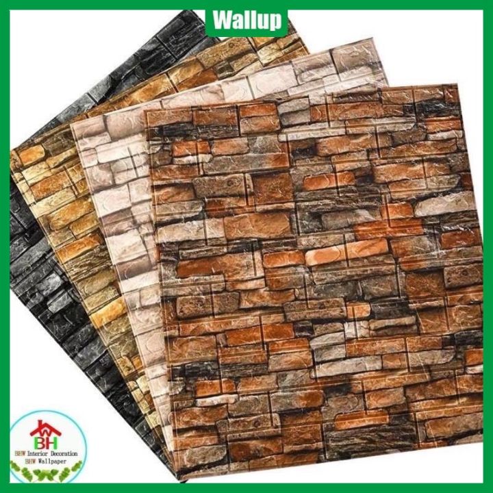 Wallup BHW 3D foam 70cm ️77cm ️6mm Adhensive wall foam bricks design Waterproof | Lazada PH