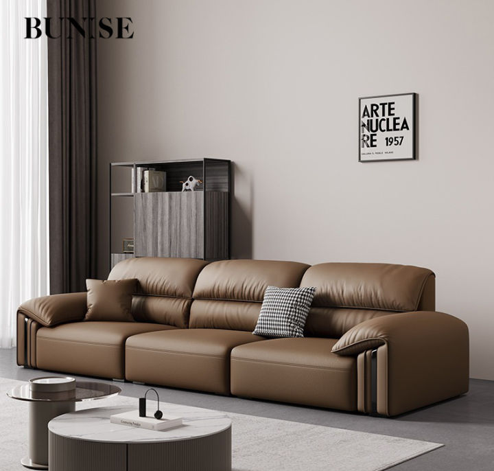 BUNISE Italian Leather Sofa TB630 - Modern Simple Latex Sofa for Living ...