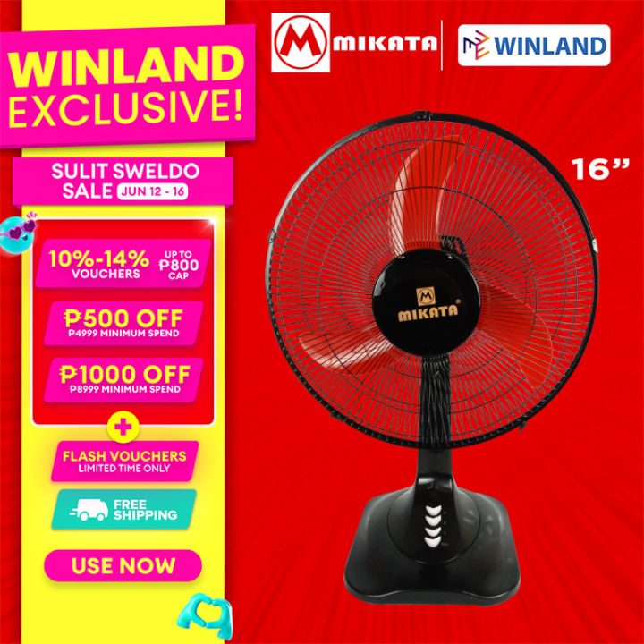 Mikata by Winland 16inches/405mm Desk Fan/Electric Fan 50W (3-Banana ...