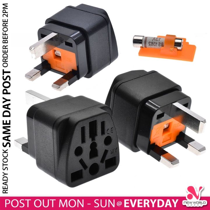 𝗪𝗜𝗧𝗛 𝟭𝟯𝗔 𝗙𝗨𝗦𝗘 》All Types Universal Adapter Portable Travel 3 Pin Plug ...