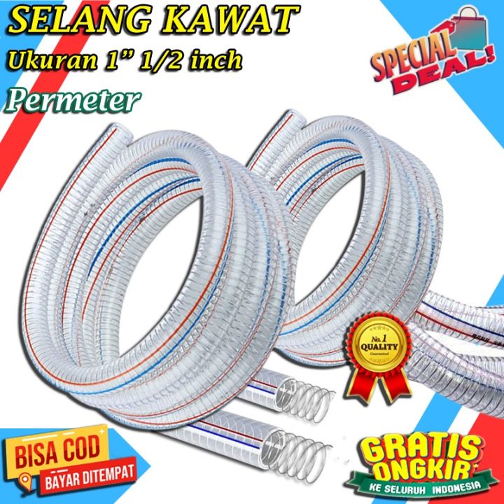 SELANG BENING KAWAT SPIRAL 1 1/2 INCH PERMETER SPRING HOSE PVC STEEL ...