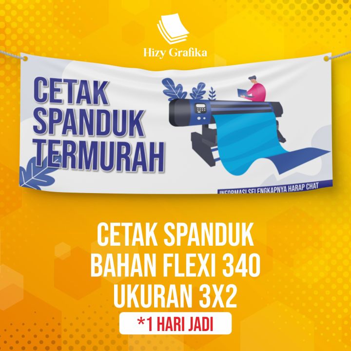 Cetak Spanduk Bahan Flexi 340 Ukuran 3x2 *1 Hari Jadi | Lazada Indonesia