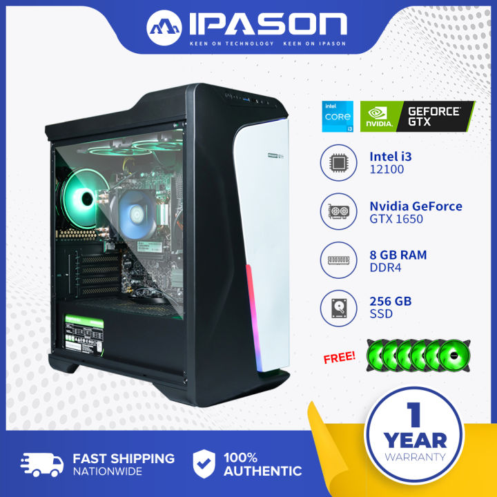 IPASON Desktop Computer Gaming PC i3 12100 H610 4 Cores 8 threads DDR4 8G&16G 3200 256G 1TB 650W ...
