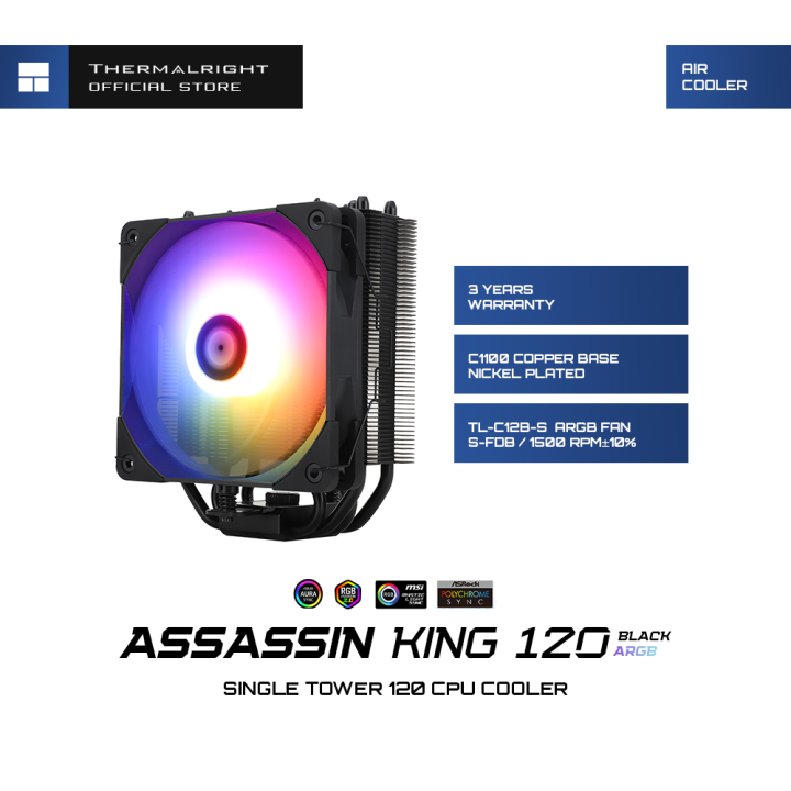 Thermalright Assassin King AK120 ARGB Single Tower CPU Air Cooler ...
