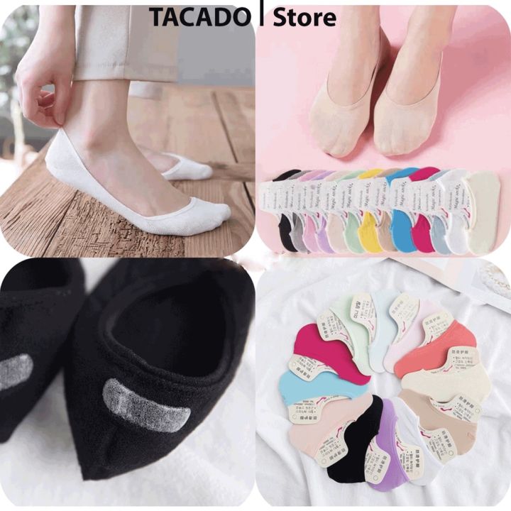 Tất vớ hài lười nữ nửa bàn chân Tacado siêu đẹp cho nữ có cao su chống ...