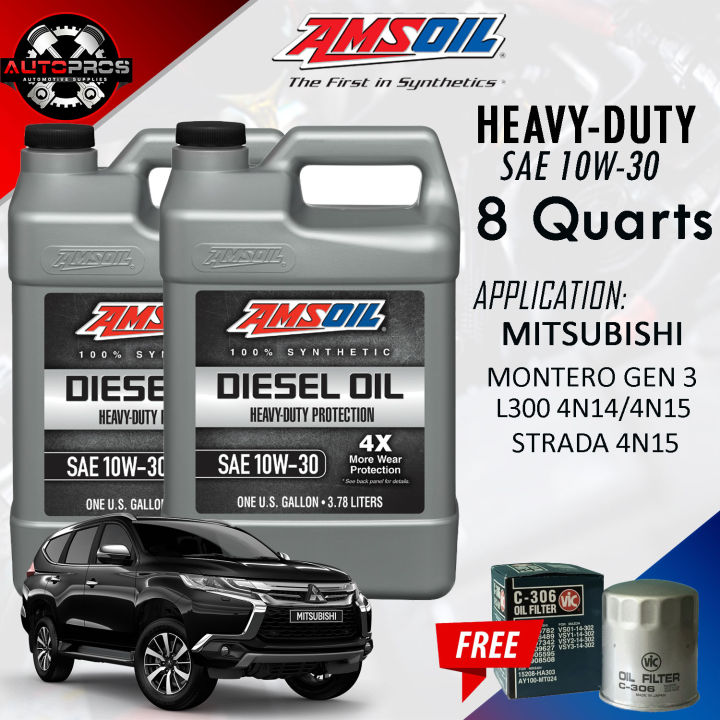 AMSOIL 10W-30 Heavy-Duty Diesel Oil 8 Quarts Change Oil Bundle for ...