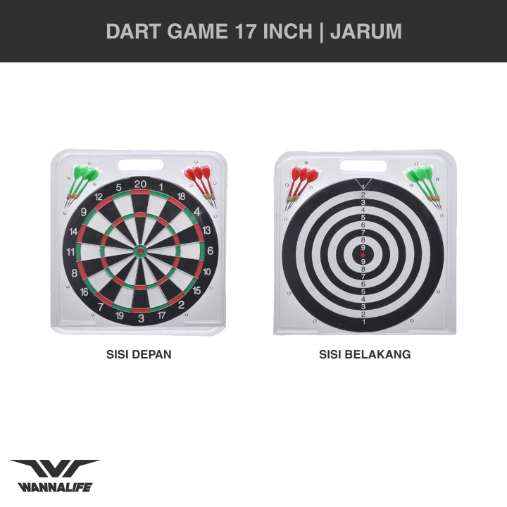 DART GAME BESAR 17 inch / Papan Dart Board Besar Ukuran 43 cm | Lazada ...