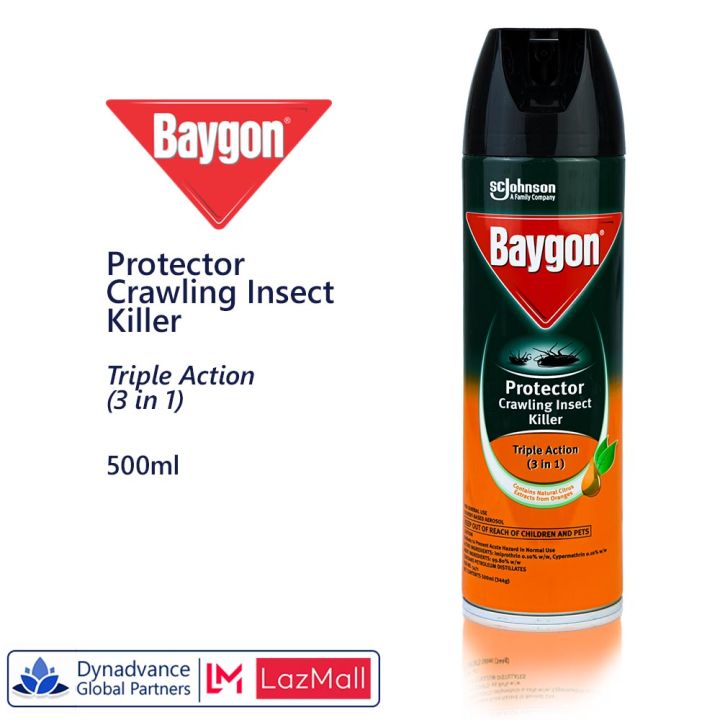 Baygon Protector Crawling Insect Killer Triple Action 500ml (344g ...