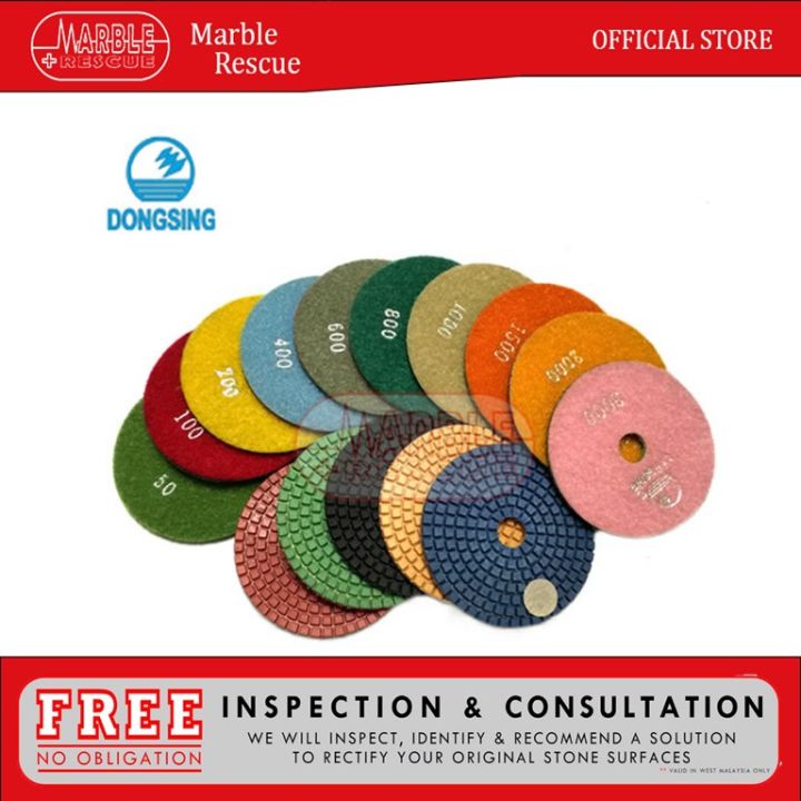 MARBLE RESCUE 4 Inch / 100mm Marble Grinding Diamond Cut Pad DONG SING ...