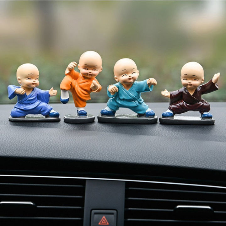 4PCS/SET Shaolin Temple Kung Fu Little Monk Action Figures Cute Car ...