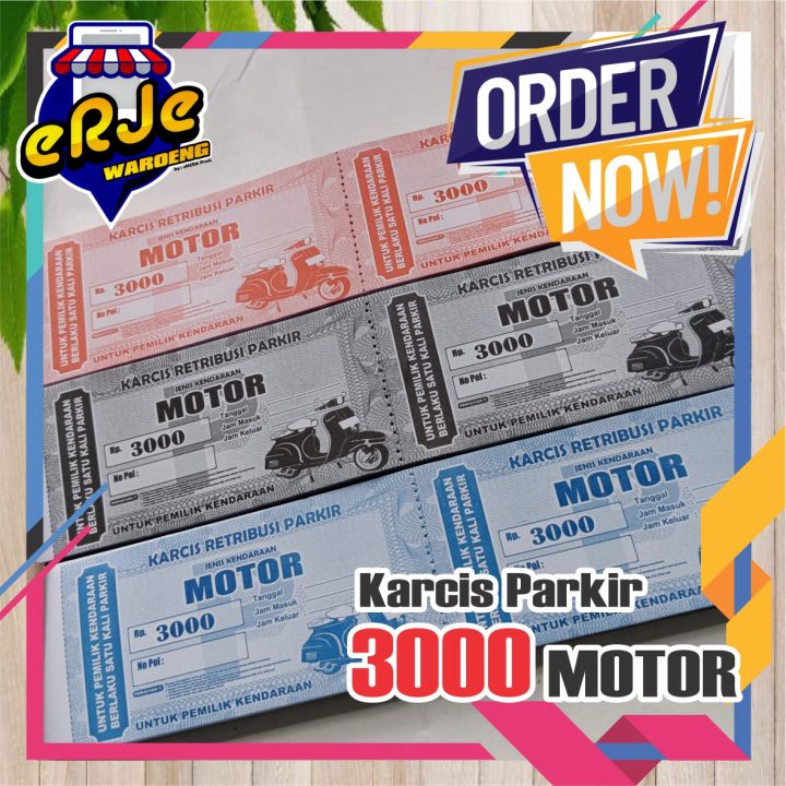 Karcis Parkir / Motor R2 / 100 lembar 2 sisi / universal / warna / HVS ...
