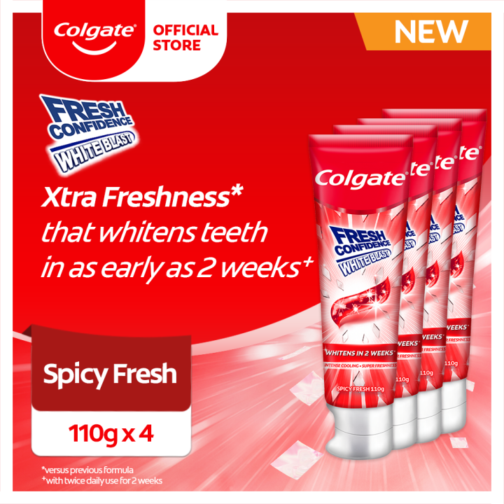 Colgate Fresh Confidence White Blast Spicy Fresh Toothpaste for Fresh ...