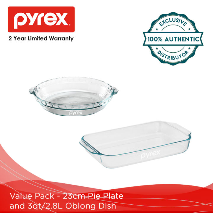 Pyrex Value Pack-23cm Pie Plate and 3qt/2.8L Oblong Dish | Lazada PH
