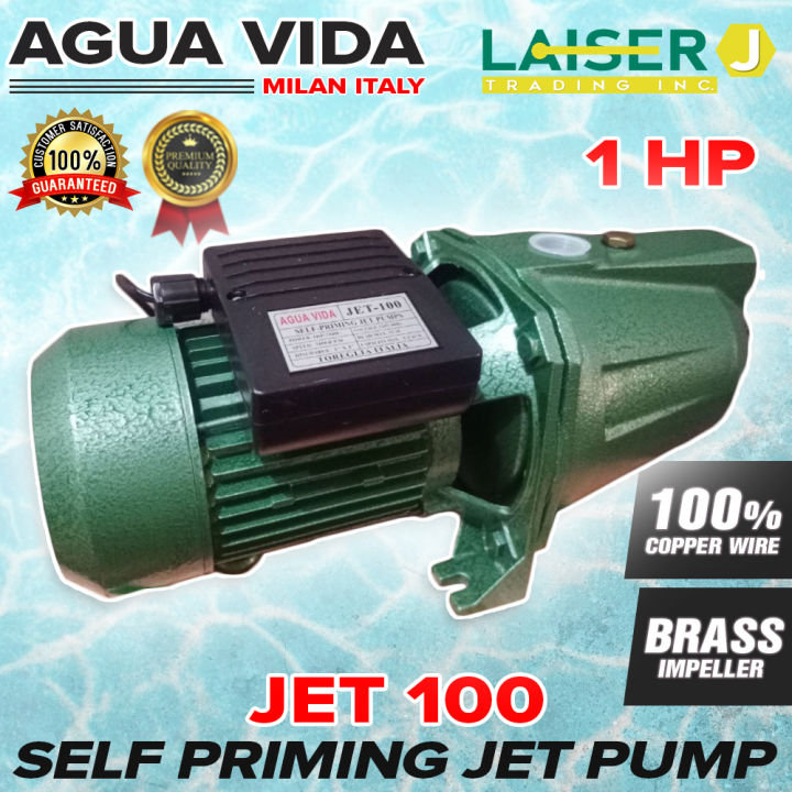 Agua Vida Jetmatic Water Pump 1 HP Self Priming Copper Winding Brass ...