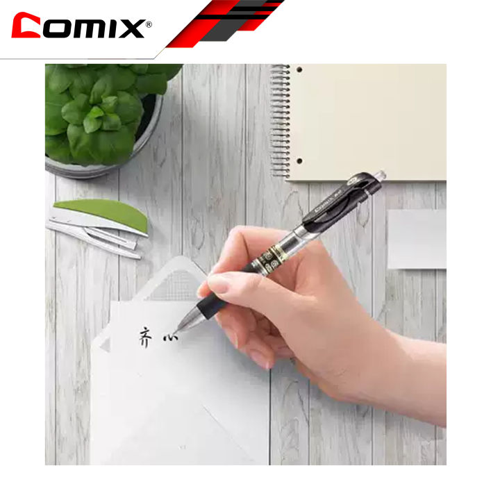 Comix Retractable Rubber Grip Gel-ink Pen 0.5mm, 1's | Lazada PH
