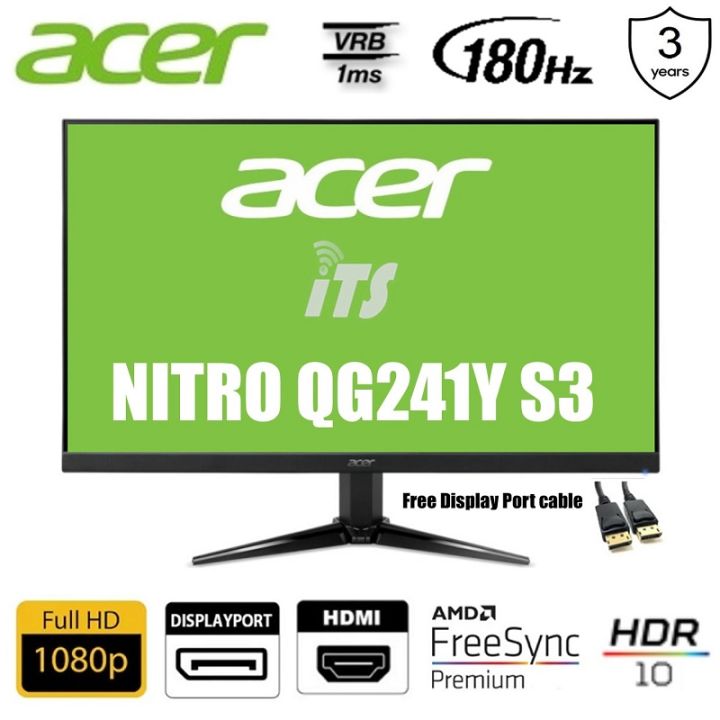 Acer 23.8" NITRO QG241Y P 165Hz / QG241Y S3 180Hz 1ms Gaming Monitor ...