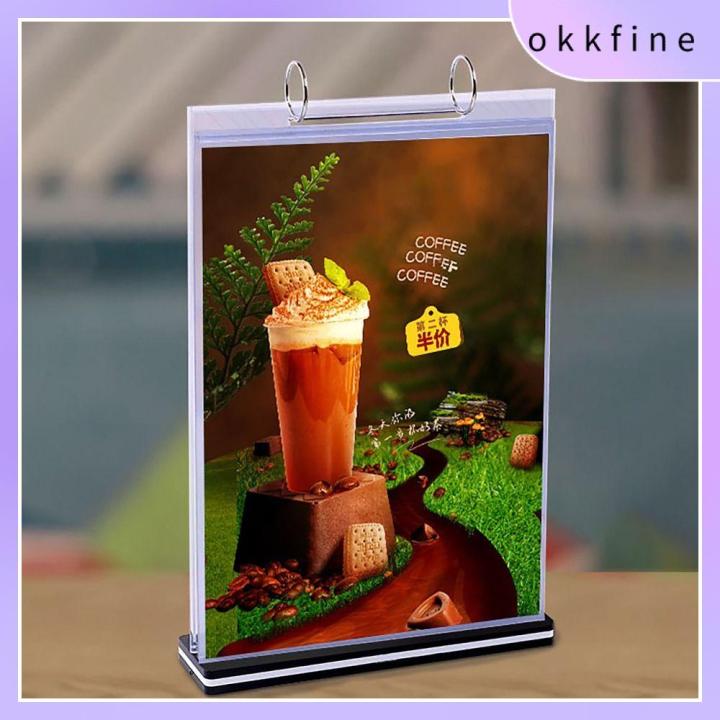 OKKFINE A4 A5 A6 Table Menu Stand Waterproof Pageable Flip Menu Stand ...