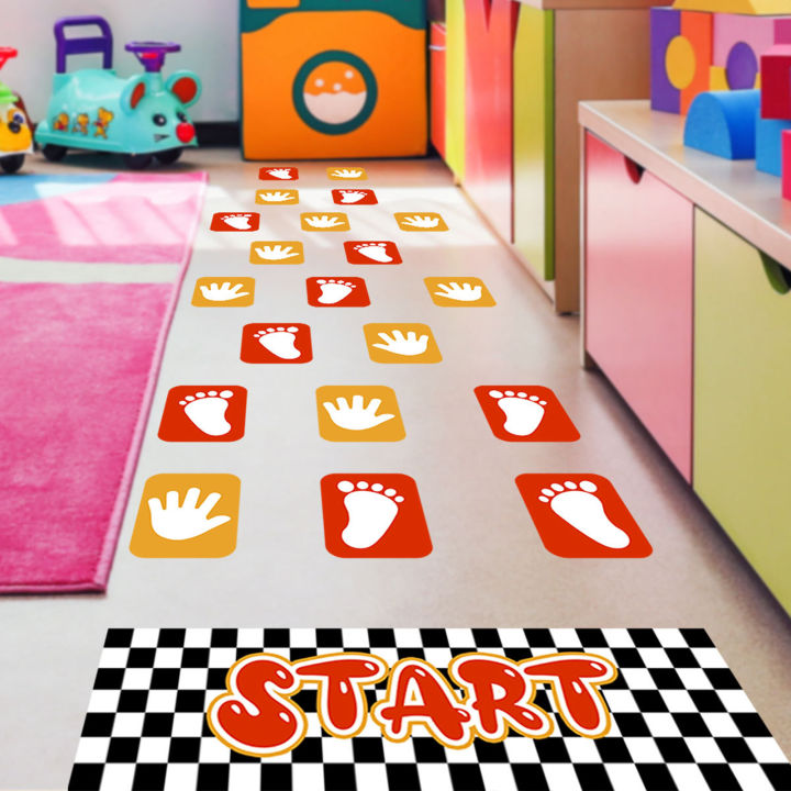 Sanwood®1 Set Sensory Pathway Floor Decals Safe Training Hand And Foot ...