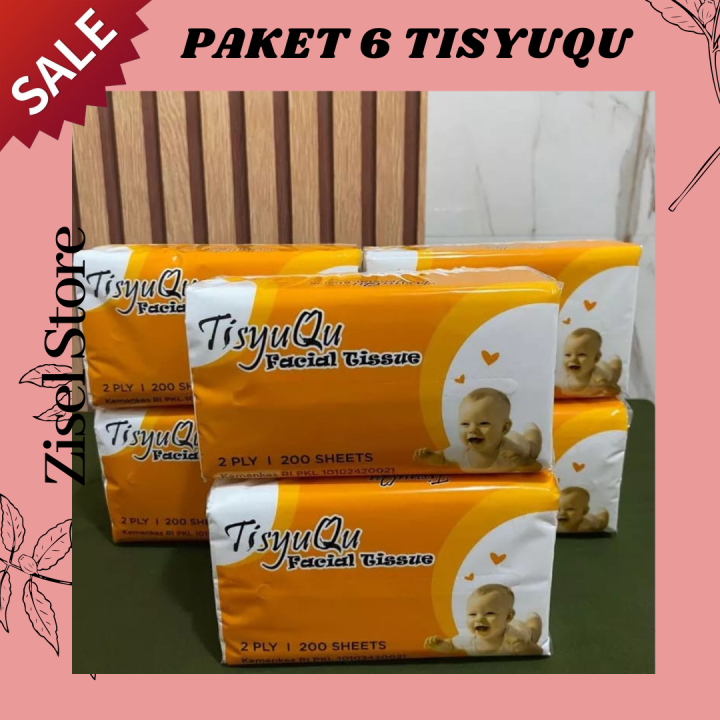 (PAKET 6 PCS) TISSUE FACIAL TISYUQU 200 SHEETS 2PLY TISSU HALUS TISU ...