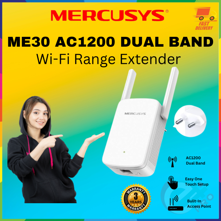 MERCUSYS ME30 RANGE EXTENDER WIFI AC1200 DUAL BAND | Lazada