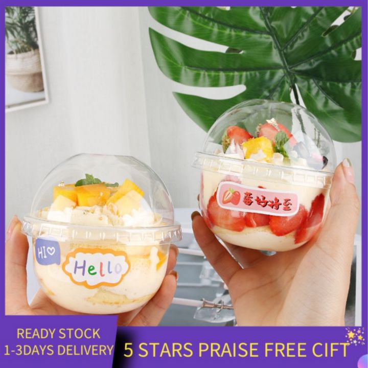 50pcs per pack round deli container 250ml boba deli container with lid ...