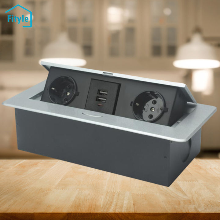 Fityle Recessed Table Socket Connection Box AC Power Electric Outlet ...