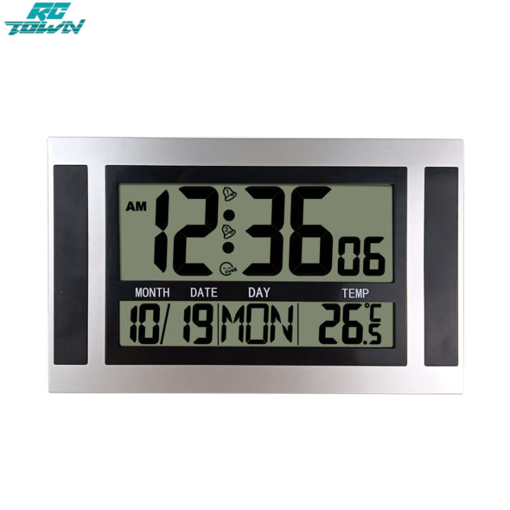 Digital Alarm Clock Battery Powered LCD High Definition Screen Wall ...