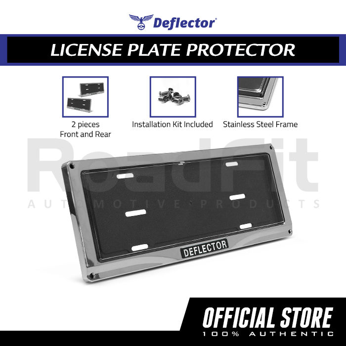 Deflector Genuine Vehicle License Protector / Car Plate Holder Flat ...
