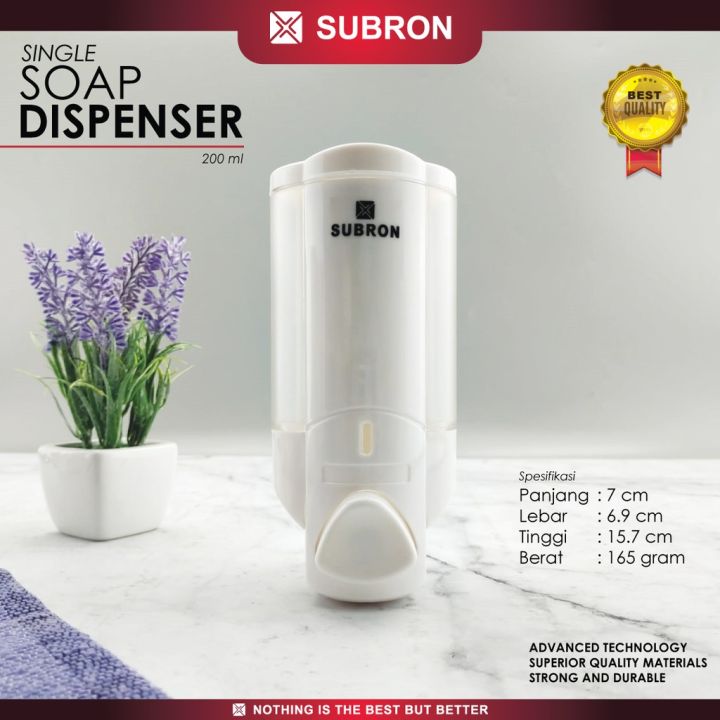 SUBRON Soap Dispenser Single Tempat Sabun Cair Plastik 200ml Plastik ...