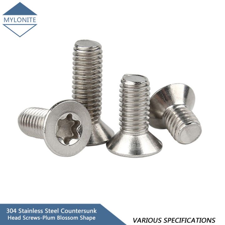 304 Stainless Steel M2 M3 M4 M5 M6 Countersunk Torx Head Bolt Flat Head ...